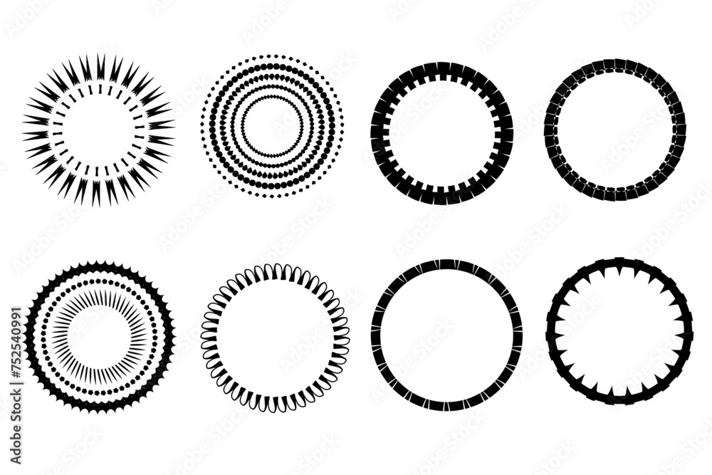 Vintage round border celtic circle frames. Circular magical patterns ...