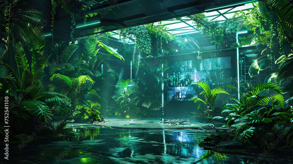 Cybernetic Jungle Stage: Futuristic jungle with this high-tech stage ...