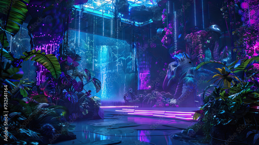 Cybernetic Jungle Stage: Futuristic jungle with this high-tech stage ...