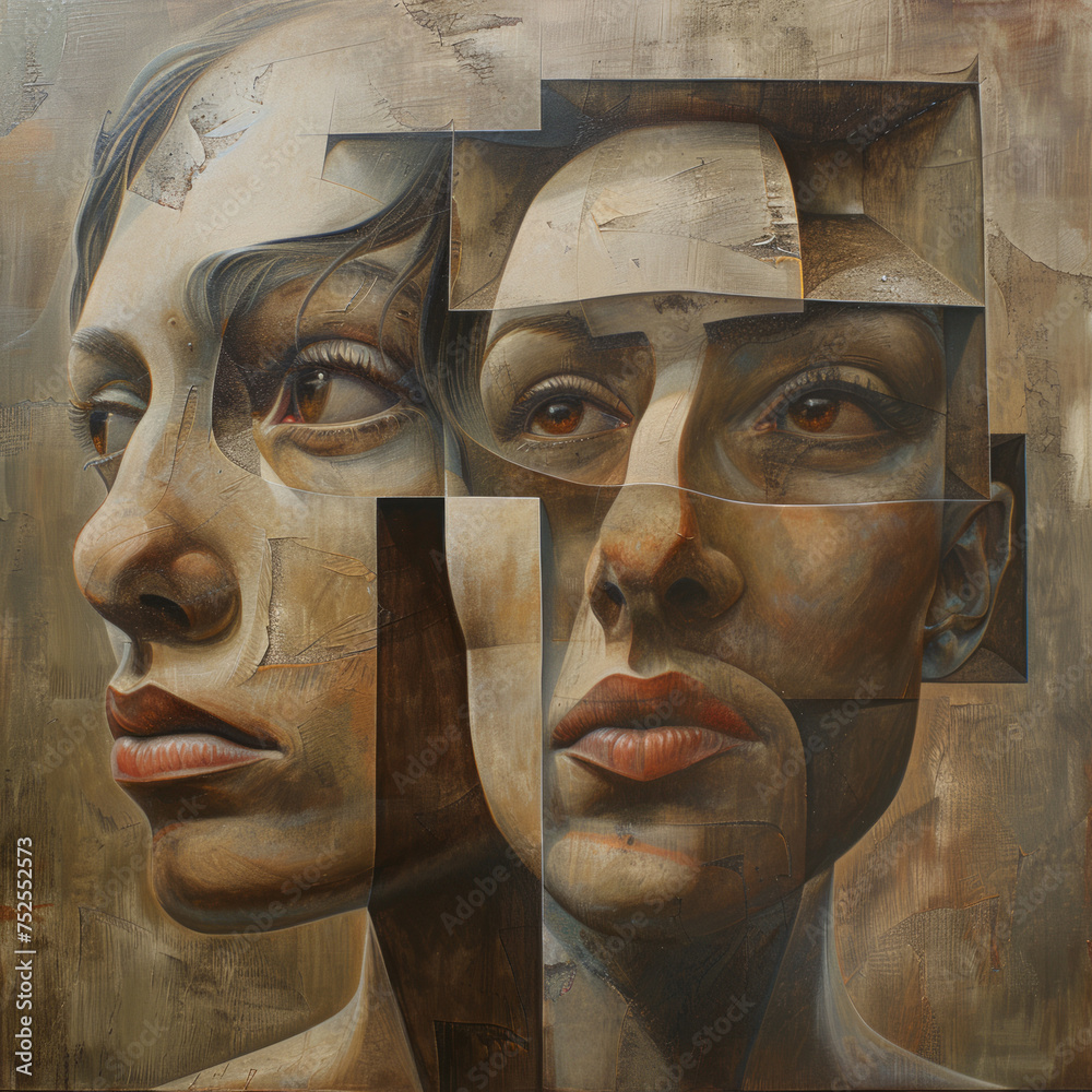 Visual representation of self-deception, depicting inner conflict and ...