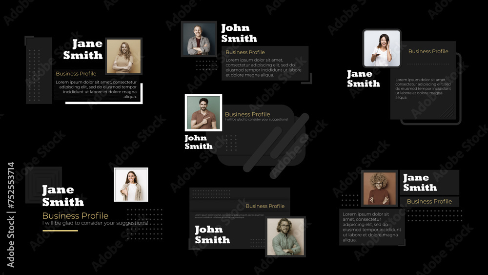 Demonstration of a person's profile with an opener in the lower thirds ...