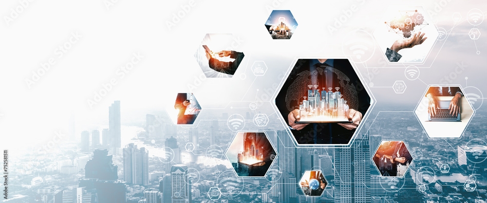 Communication technology , smart connection IOT and people network ...