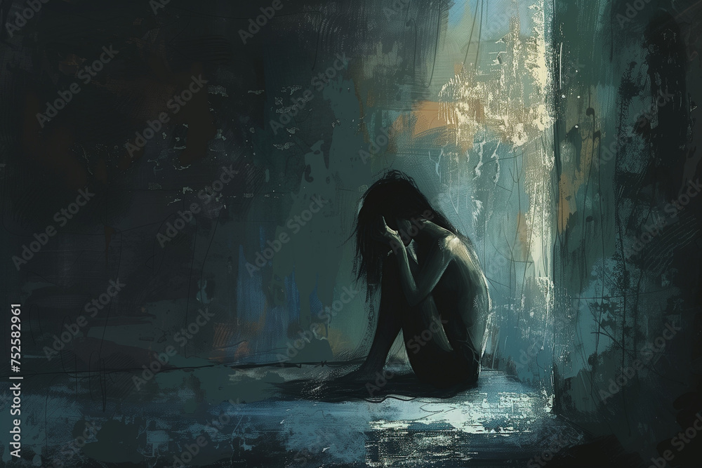 Depression and anxiety, abstract art, paintings, AI created images ...