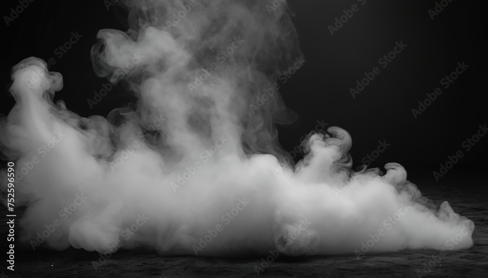Smoke black ground fog cloud floor mist background steam dust dark ...