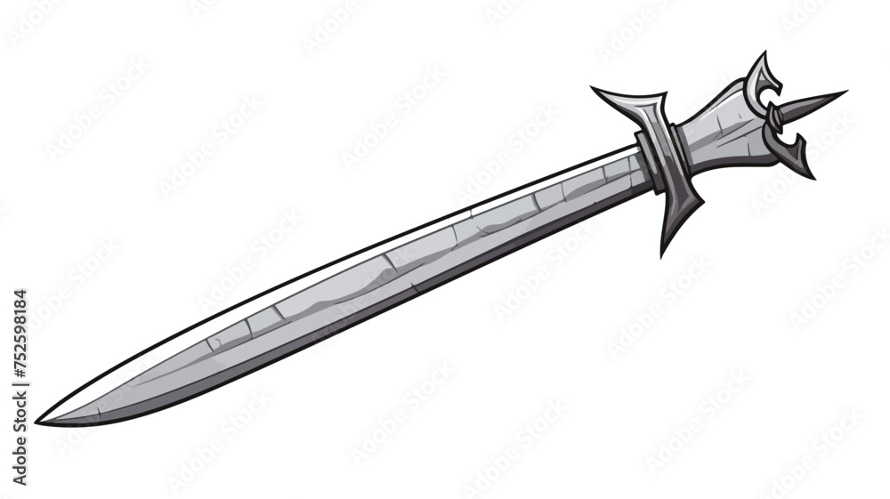 Cartoon sword freehand draw cartoon vector illustration Stock Vector ...