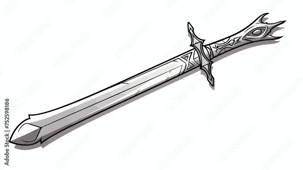 Cartoon sword freehand draw cartoon vector illustration Stock Vector ...