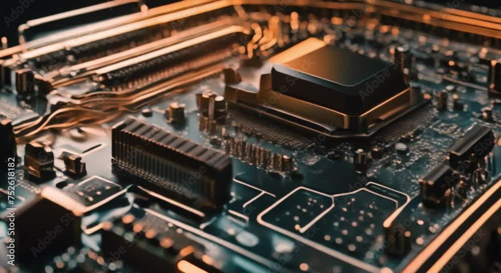 Processing Power: Video Footage of a Computer Processor, Showcasing the High-Speed Calculations ...