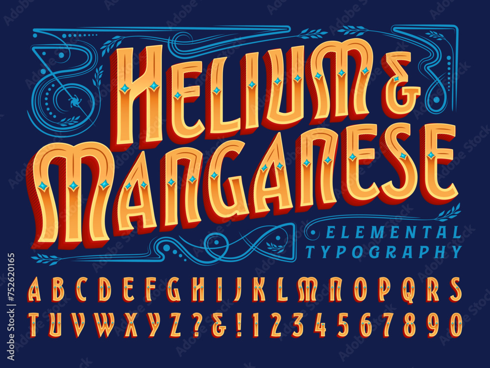 Helium and Manganese is a vintage style ornate alphabet in a victorian ...