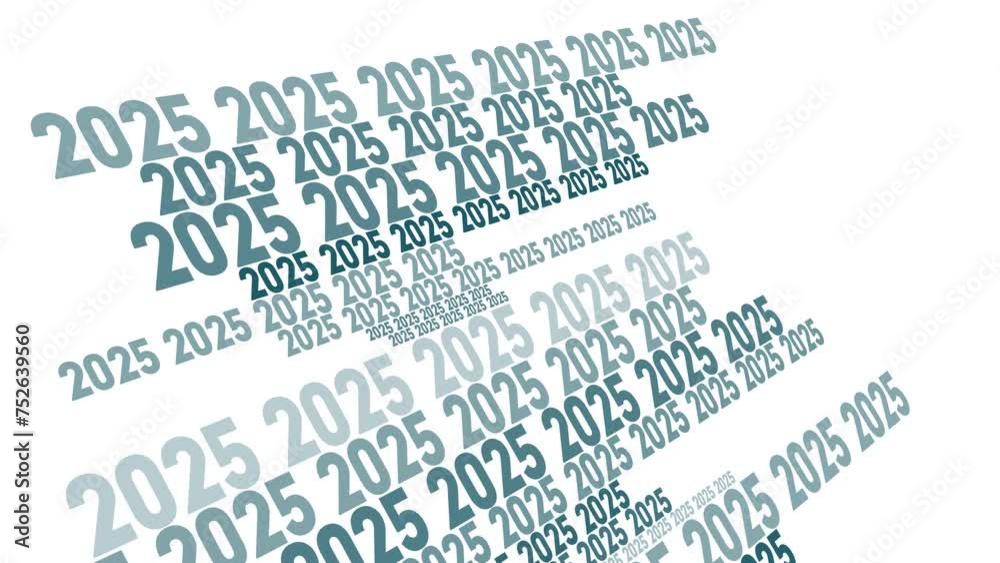 Year 2025 text on white background modern, creative and inspirational ...
