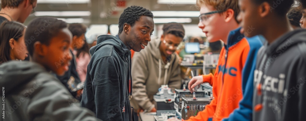 Science students showcase robotics project at school fair, emphasizing ...