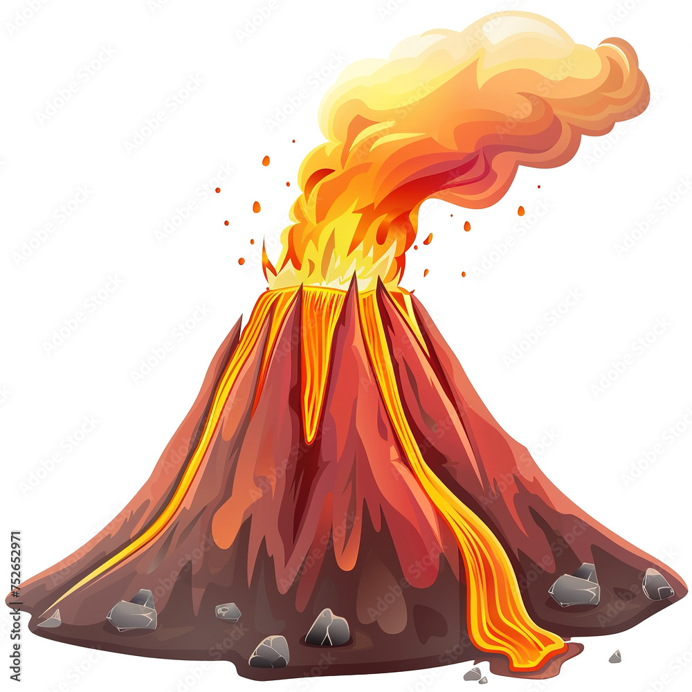 Volcano Clipart Cartoon Vector Illustration Volcano Clipart Eruption ...