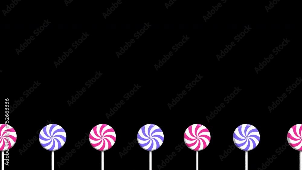 Spiral lollipop animation. Lollipop on stick animation. Striped twisted ...