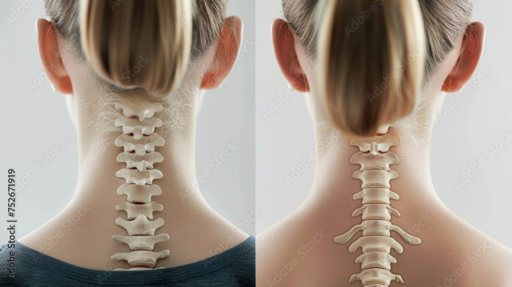 A before and after comparison photo of a persons neck showcasing ...