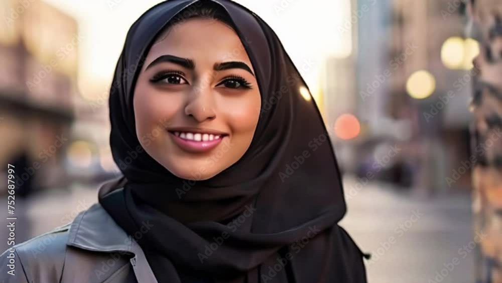 Beautiful charming young middle eastern muslim woman wearing a hijab ...