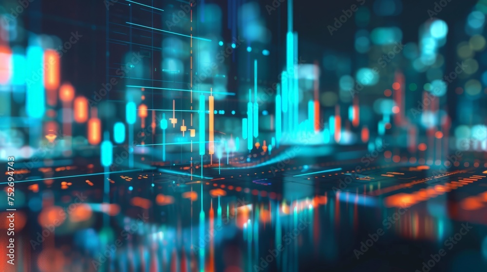 Stock graph and financial chart. Analyze stock market finance volume of ...
