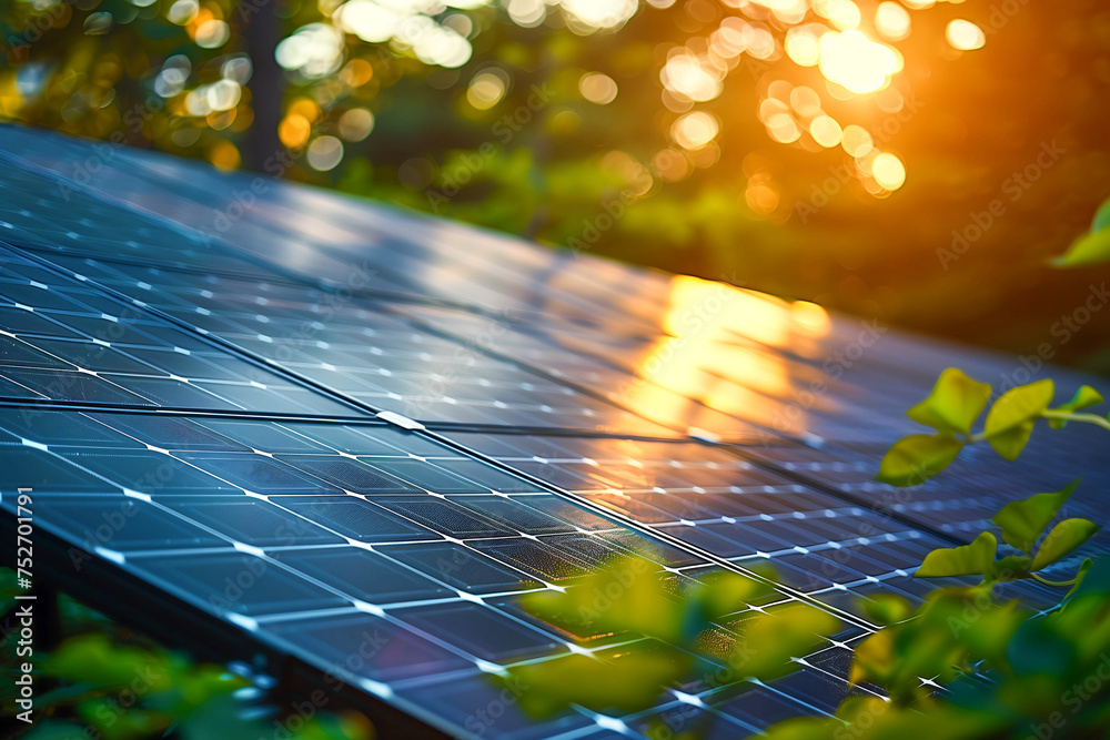 Solar cell panels with sunlight, the technology of sustainable energy ...