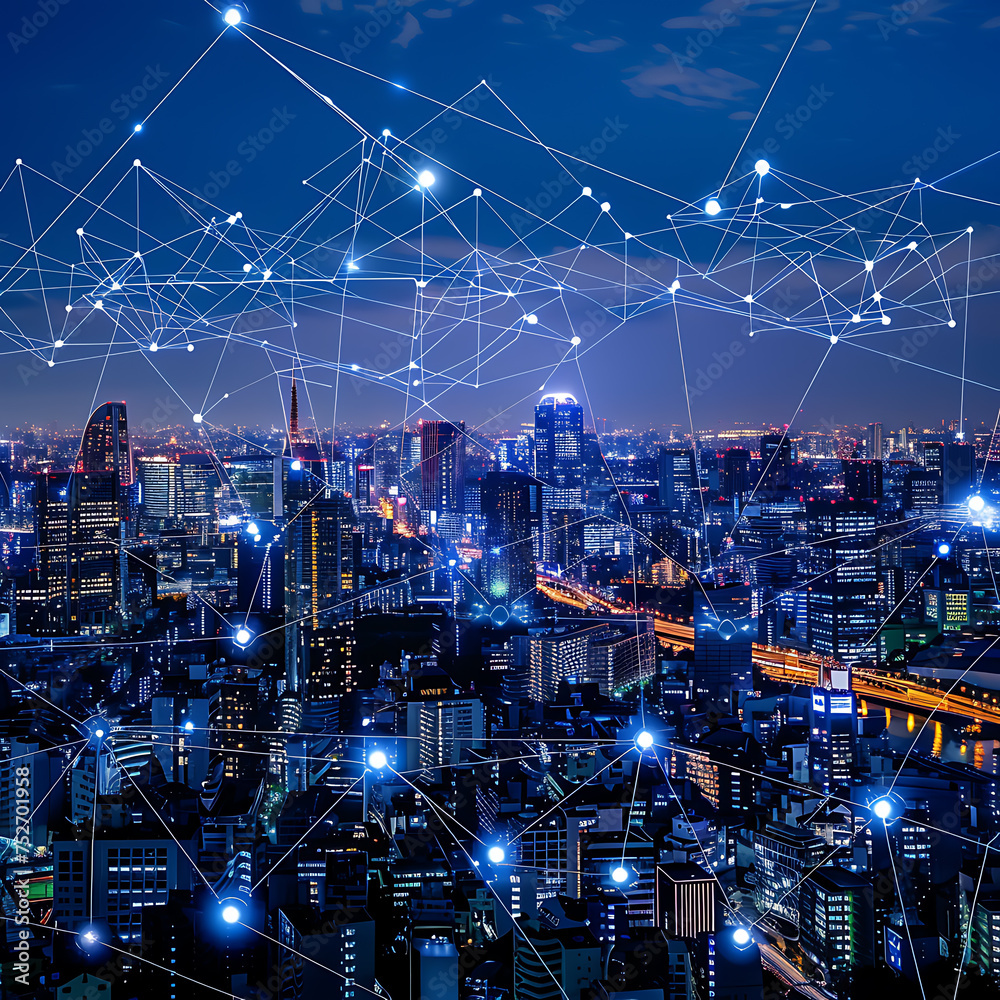 Foto Stock 5G wireless technology, rapid internet connectivity, cloud computing or network ...