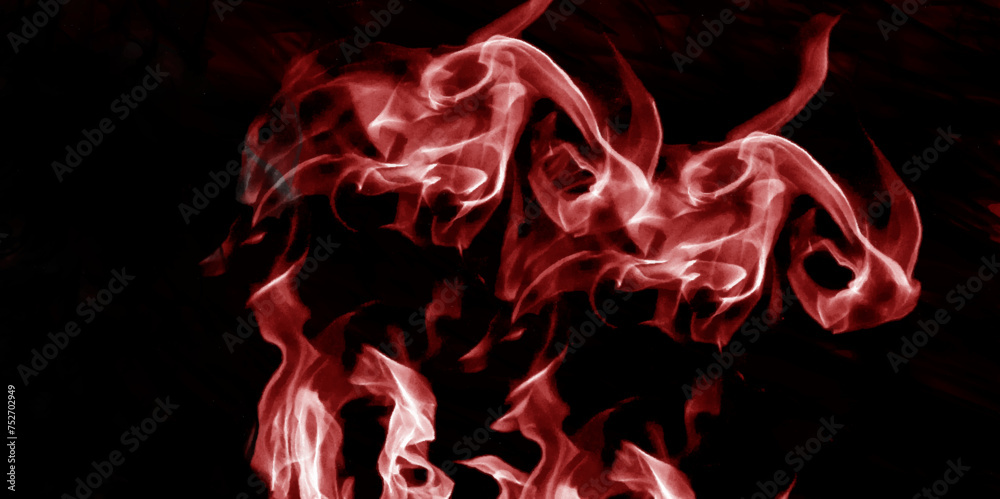 Modern Red smoke on black background. collection swirling movement of ...