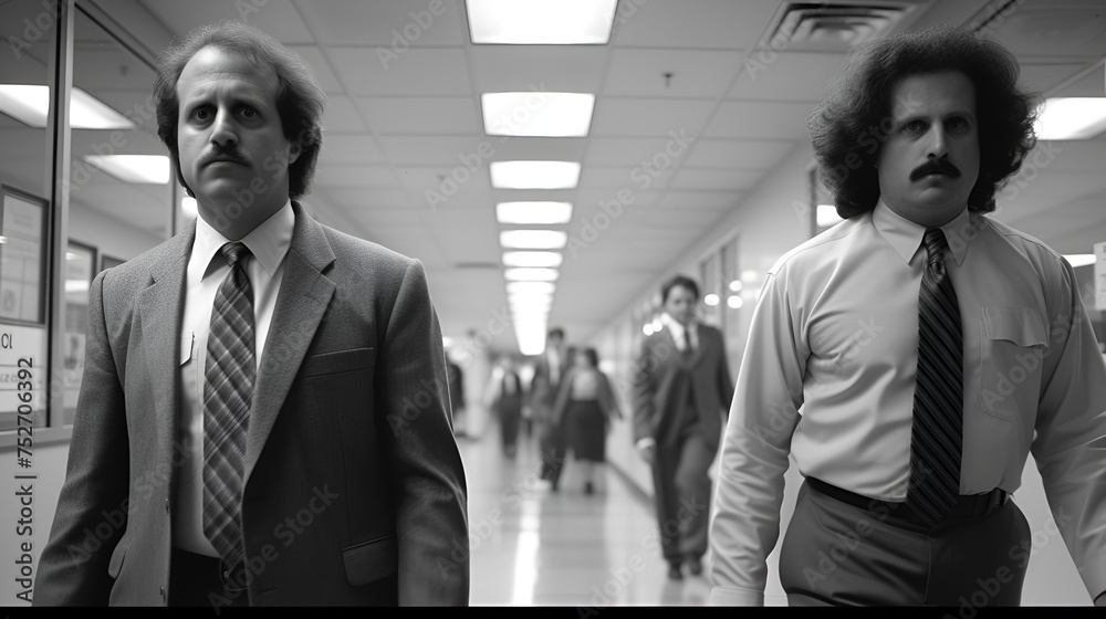 Quirky and eccentric office worker - low angle shot - vintage vibe ...