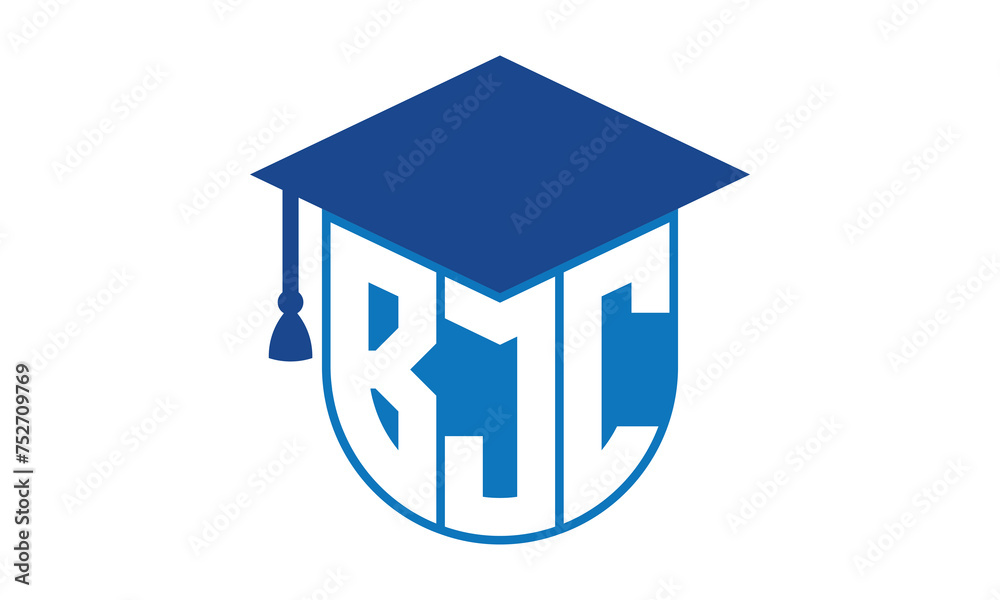 BJC initial letter academic logo design vector template. school college ...