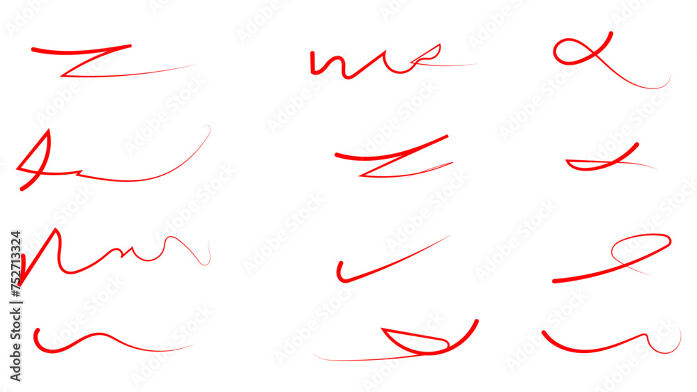 Red brush stroke underline. Marker pen highlight stroke. Vector swoosh ...