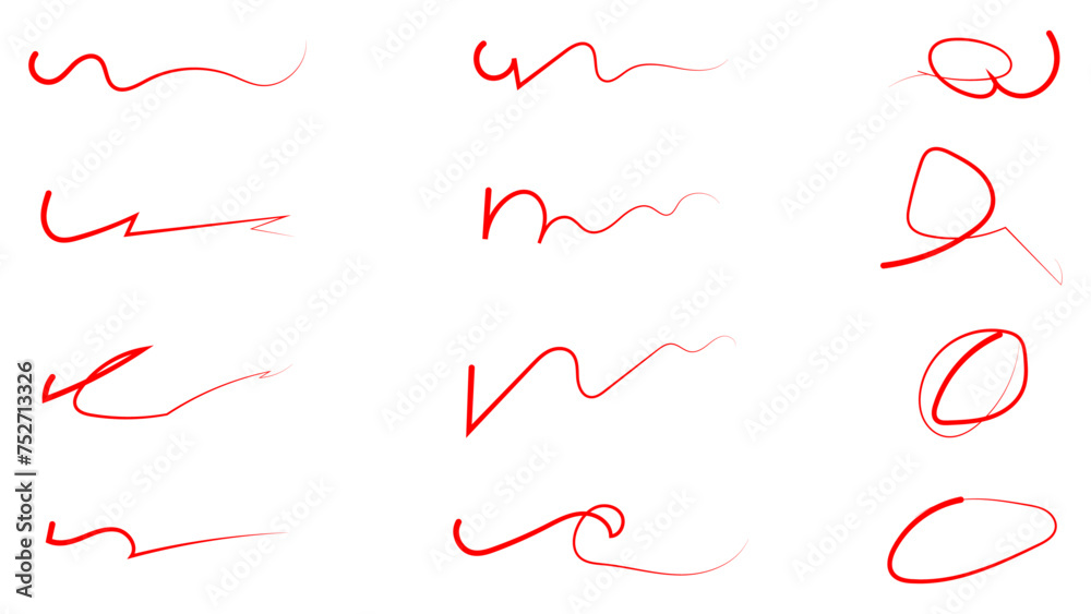 Red brush stroke underline. Marker pen highlight stroke. Vector swoosh ...