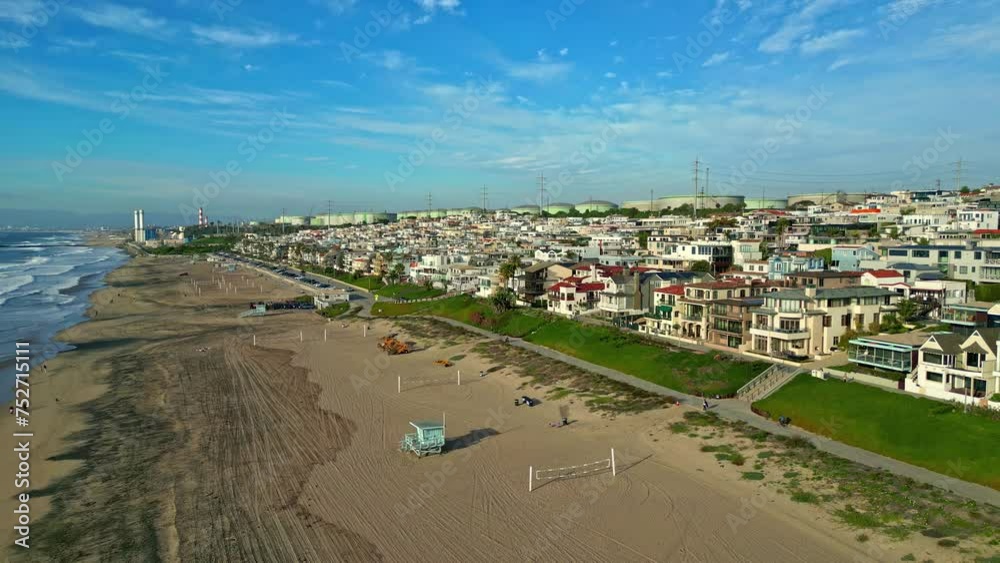 El Segundo Beach Near Huge Oil Refinery In California, United States ...