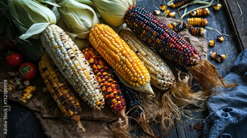 the cultural richness of roasted corn with an image featuring different ...