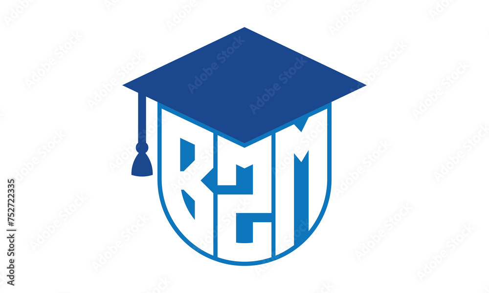 BZM initial letter academic logo design vector template. school college ...