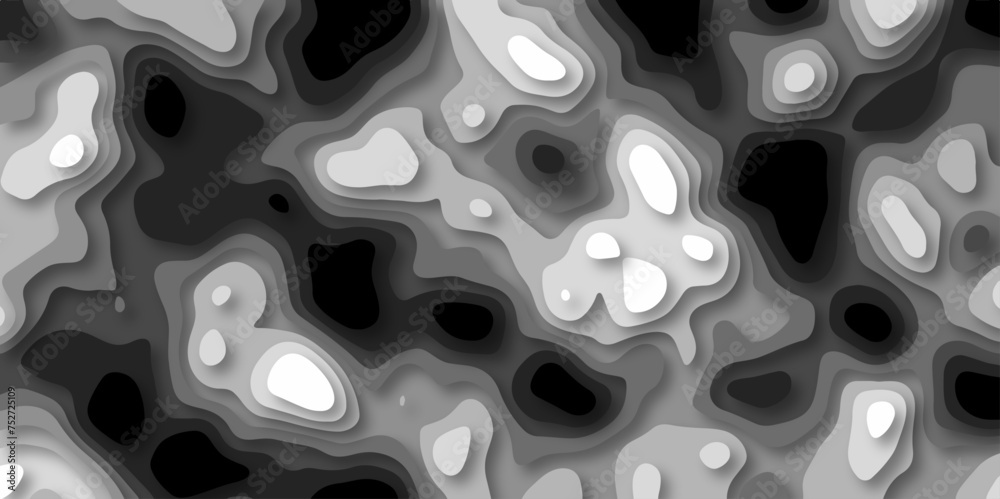 3D Stylized topographic contour map. Geography scheme and terrain ...
