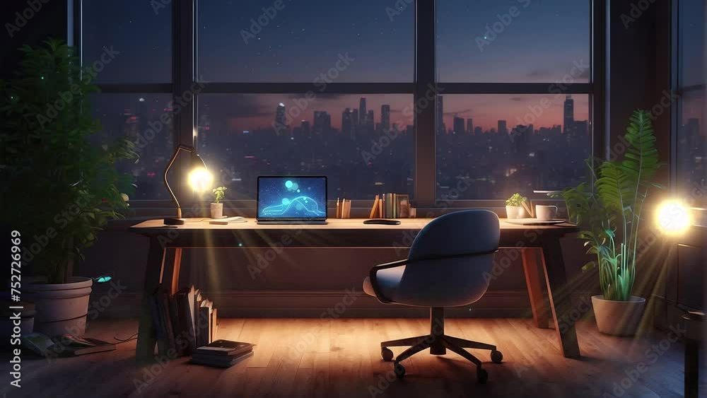Vidéo Stock Witness the magic of an animated work desk illustration ...