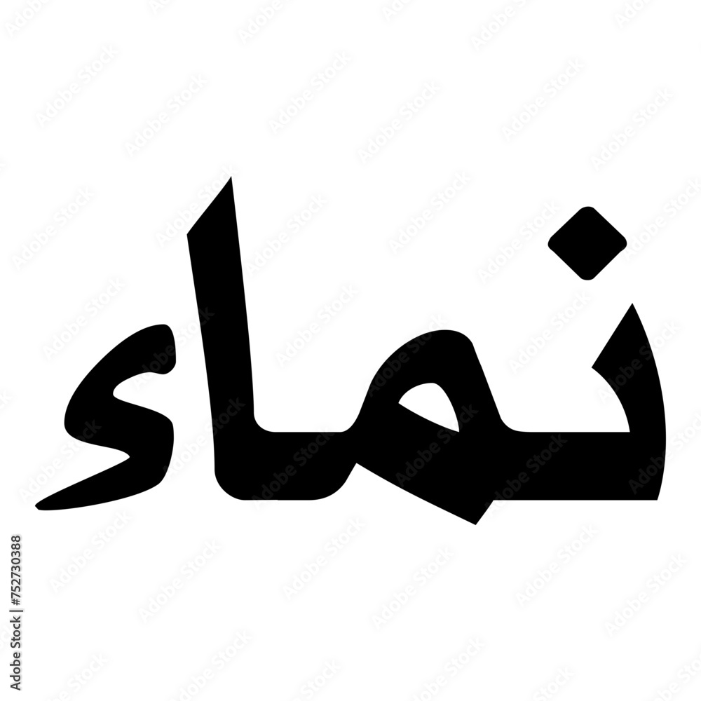 Namaa Muslim Girls Name Naskh Font Arabic Calligraphy Stock Vector ...