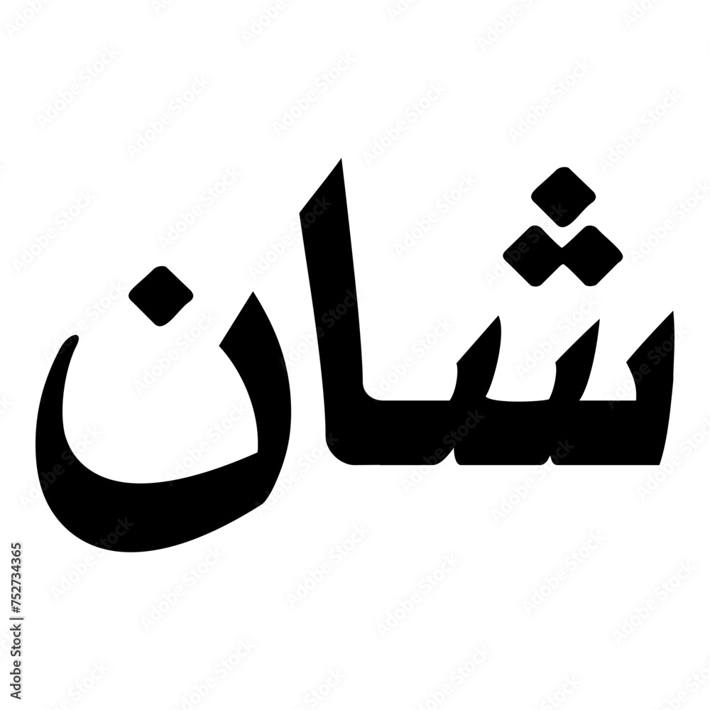 Shaan Muslim Girls Name Naskh Font Arabic Calligraphy Stock Vector ...
