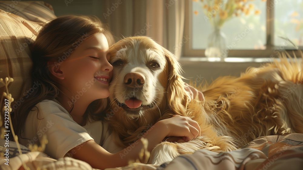 Happy at home with their favorite pet, celebrating the love and ...