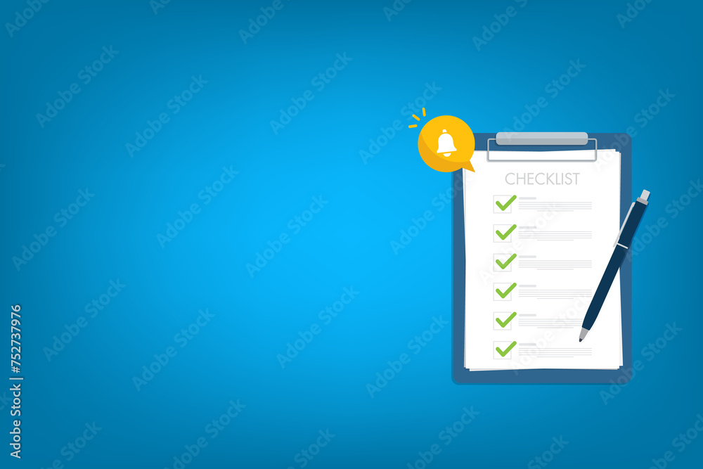 Checklist. Check list document, paper check list and to do list with ...