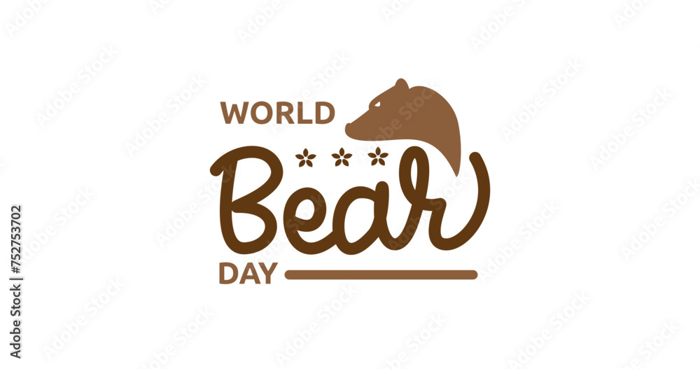 World Bear Day Handwritten inscription calligraphy vector illustration ...
