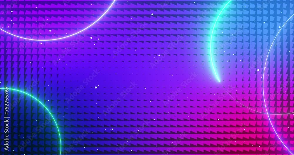 4K Abstract fluorescent led neon lights particle moving circles ...