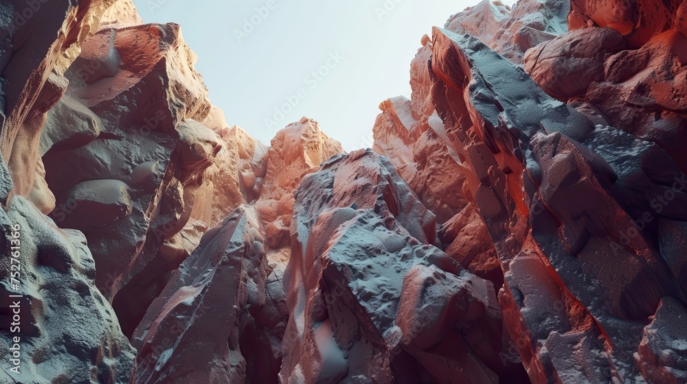 Rocky gorge landscape. Canyon, cape, mountain, abyss, depth, ravine ...