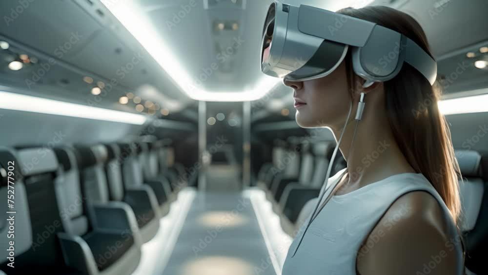 A virtual reality boarding gate where passengers can virtually walk ...