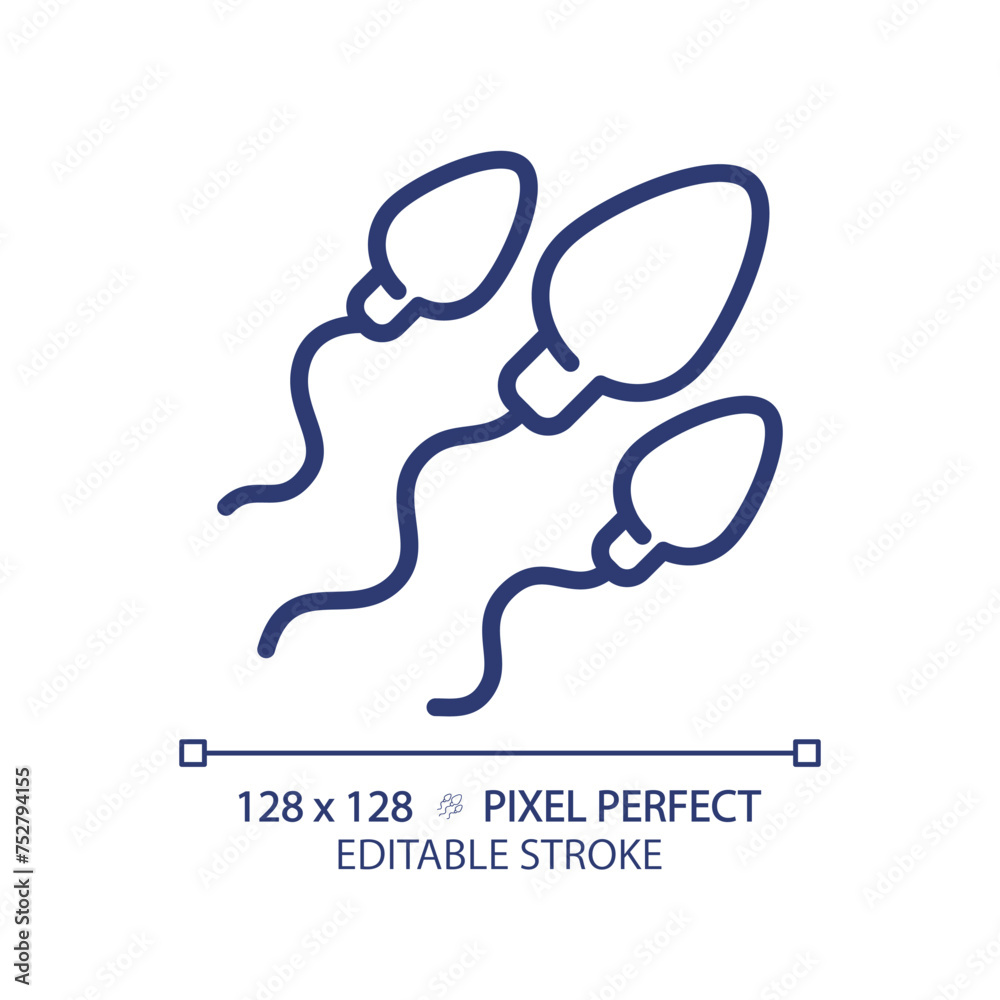 Spermatozoa egg RGB color icon. Male reproduction system, fertility ...