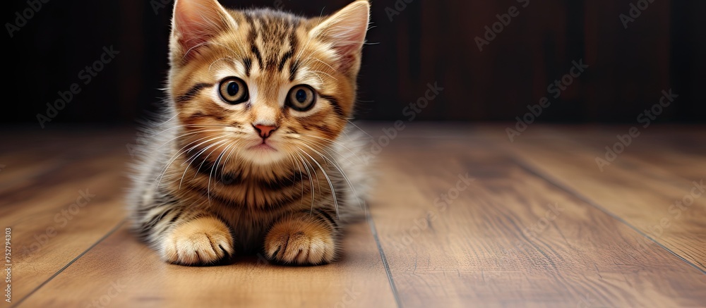 Curious Kitten Captivates with a Mesmerizing Stare While Sitting ...