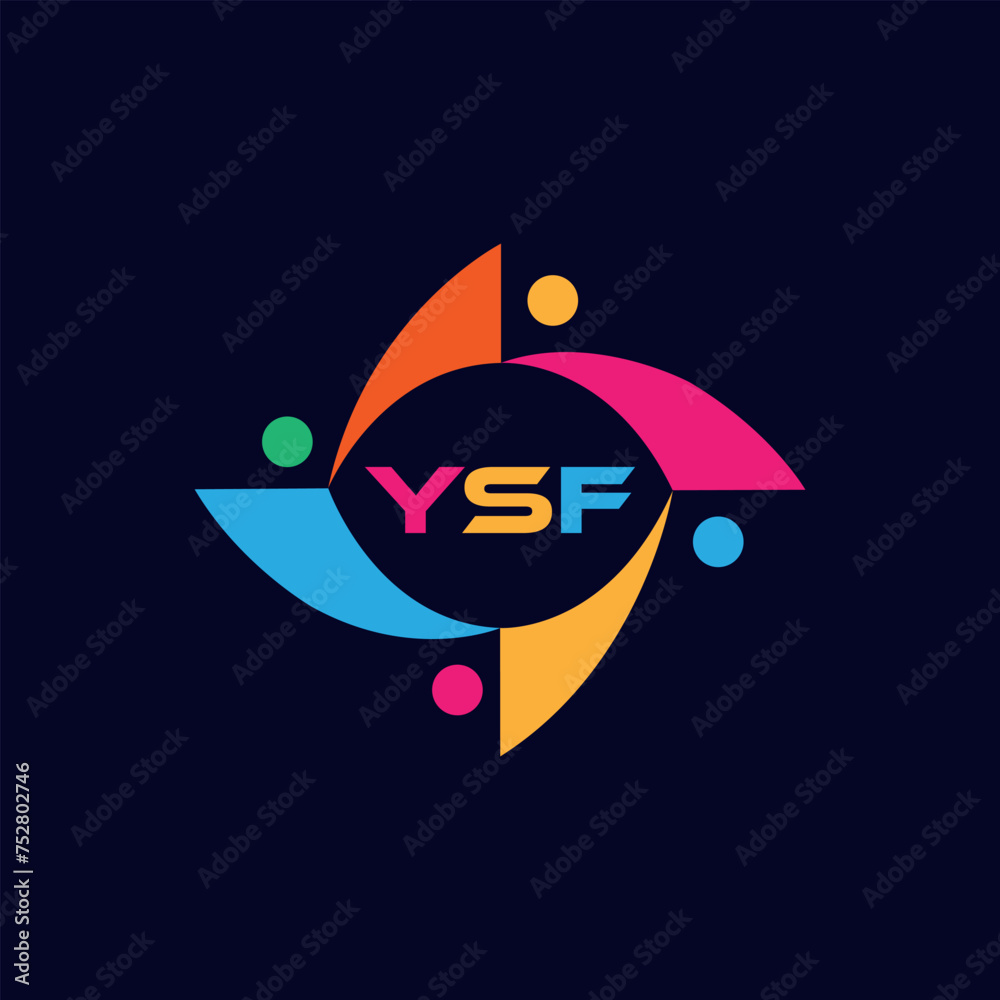 YSF Flat accounting logo design on white background. YSF creative initials Growth graph letter ...