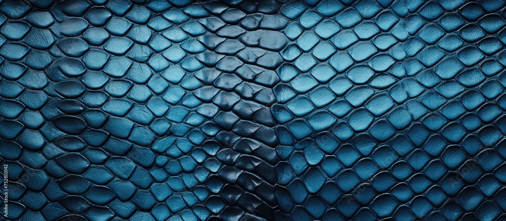 Detailed view of the texture and pattern of a blue snakes shedding skin ...