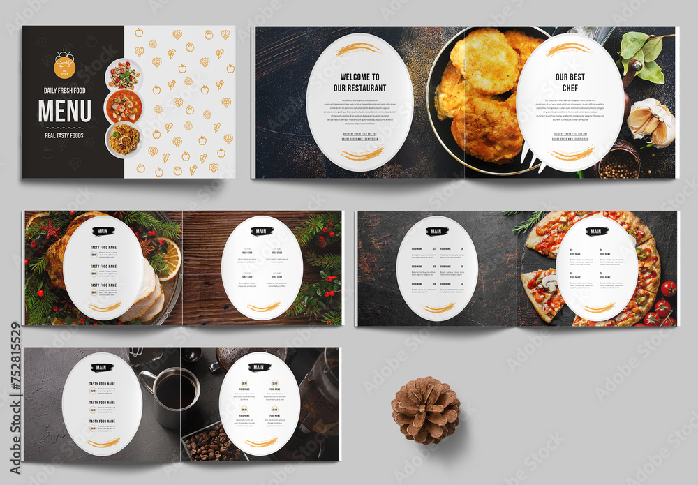 Food Menu Template Landscape Stock Template | Adobe Stock