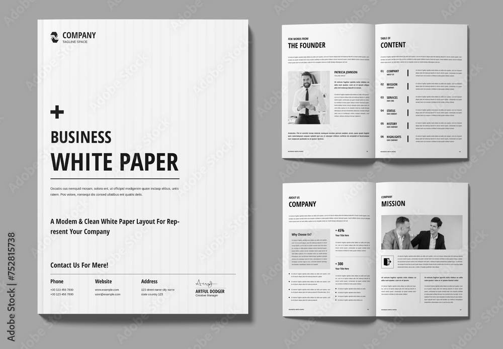 White Paper Layout Design Template Stock Template | Adobe Stock