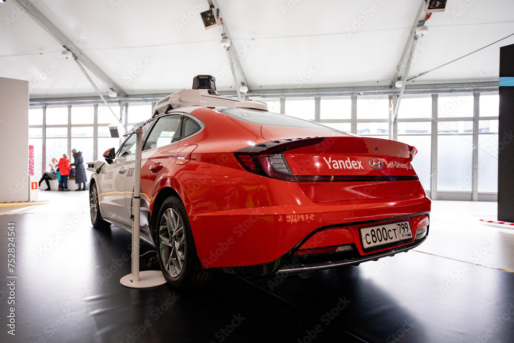 Yandex self driving car, the Russian technology company Hyundai Sonata ...