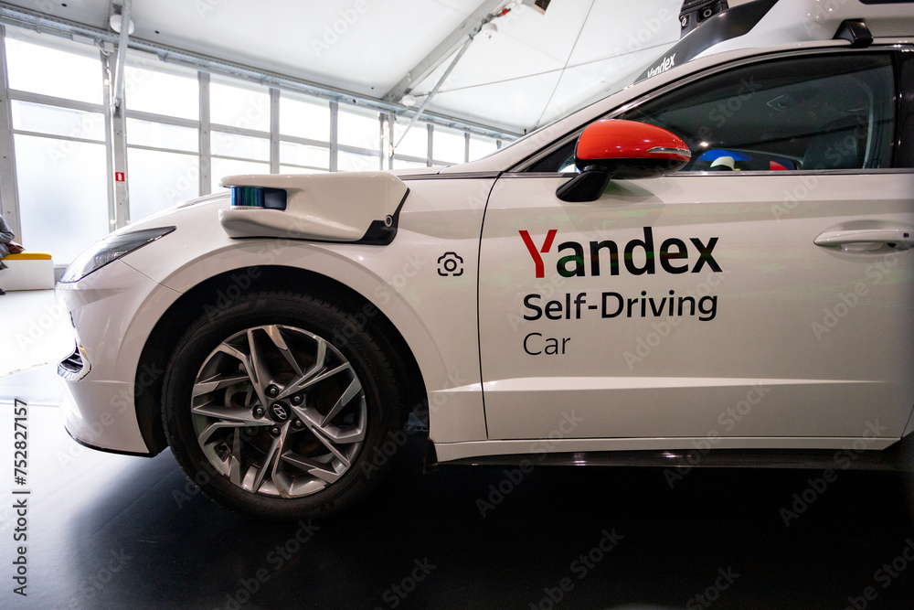 Yandex self driving car, the Russian technology company Hyundai Sonata ...