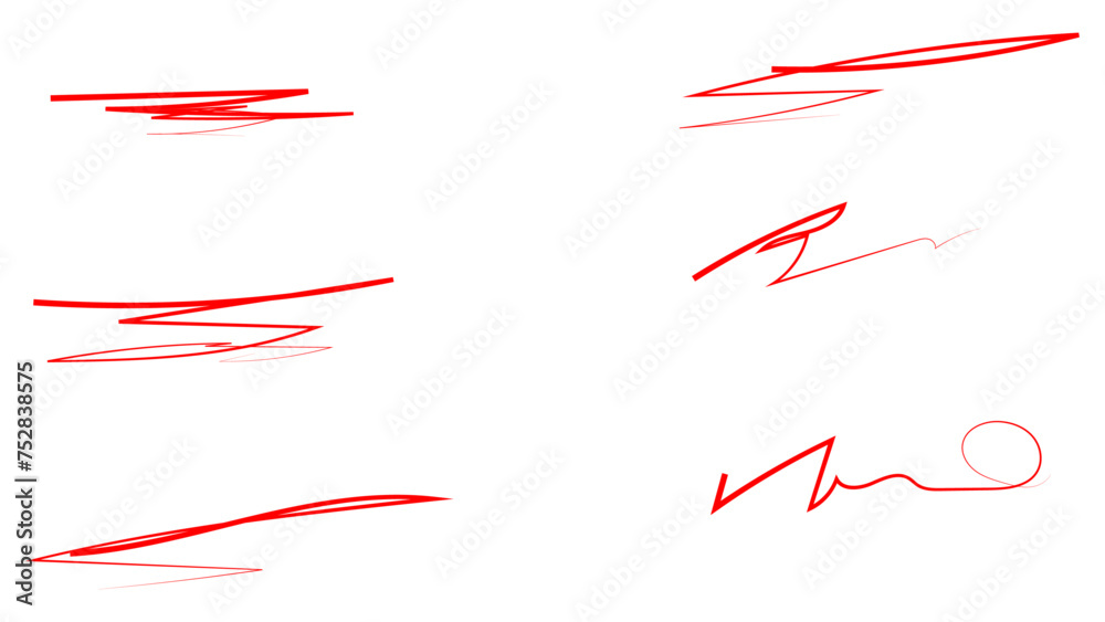 Red brush stroke underline. Marker pen highlight stroke. Vector swoosh ...