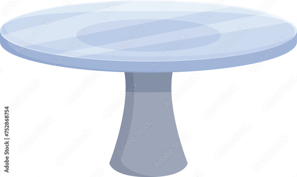 Round glass table icon cartoon vector. Room interior design. Modern ...