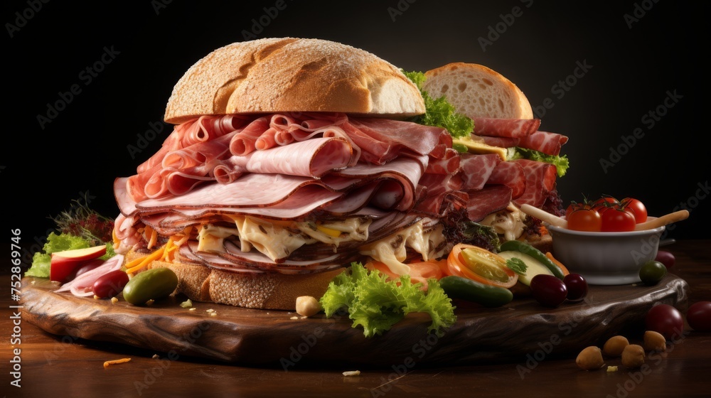 Pre-sliced deli meats, sandwich fixings Stock Photo | Adobe Stock